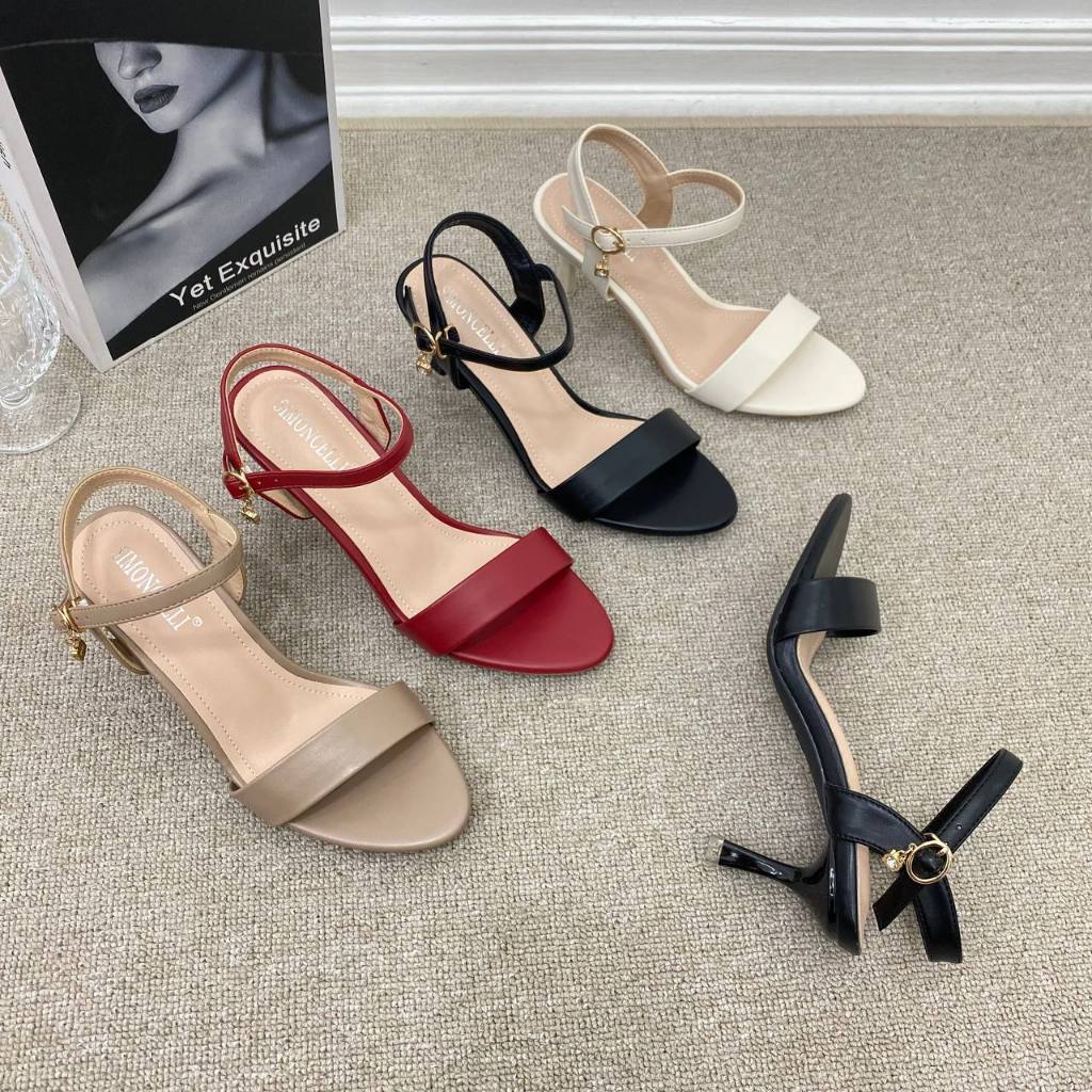 Jual Simoncelli Sepatu Heels Wanita Tali Belakang 6 Cm | High Heels ...