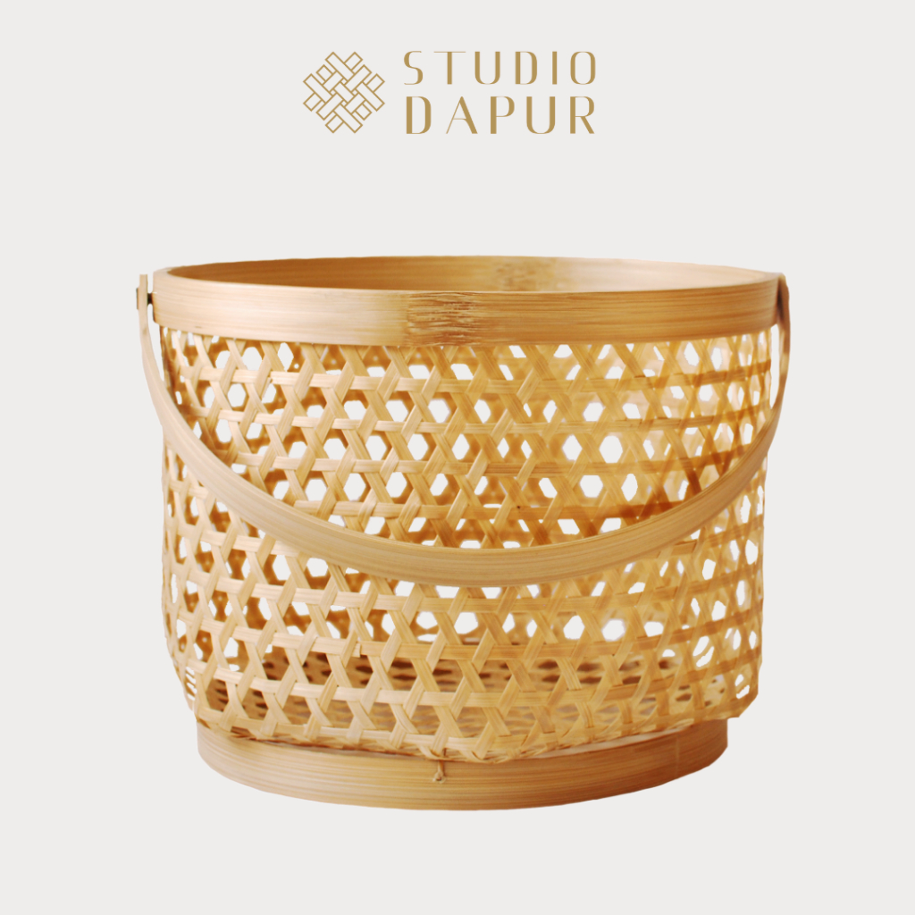 Jual Studio Dapur Keranjang Anyaman Bambu Hampers Yasa Basket Round Large Bamboo | Shopee Indonesia