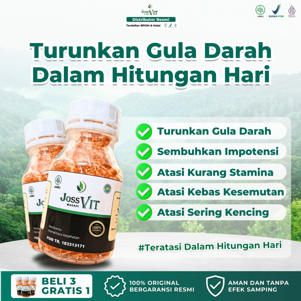 Jual Joss Vit Obat Gula Darah Tinggi Ampuh Turunkan Gula Darah 1 Botol ...