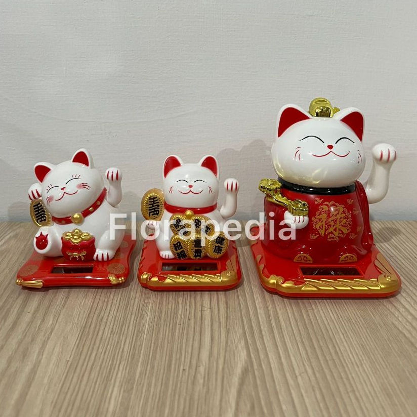 Jual Lucky Cat White Small Big Kucing Hoki Maneki Neko Cat Putih Besar ...