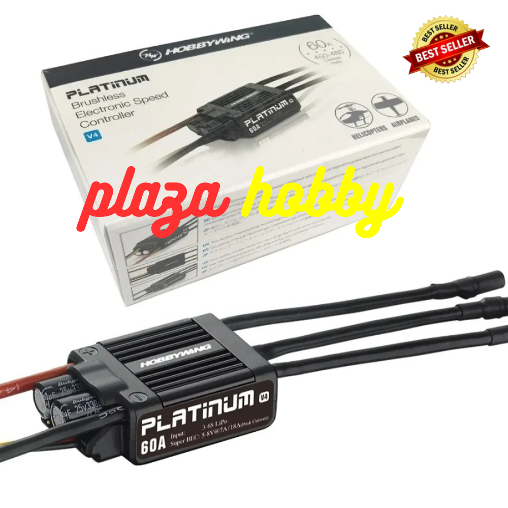 Jual Hobbywing platinum brushless ESC 60A V4 battery for rc heli airplanes | Shopee Indonesia