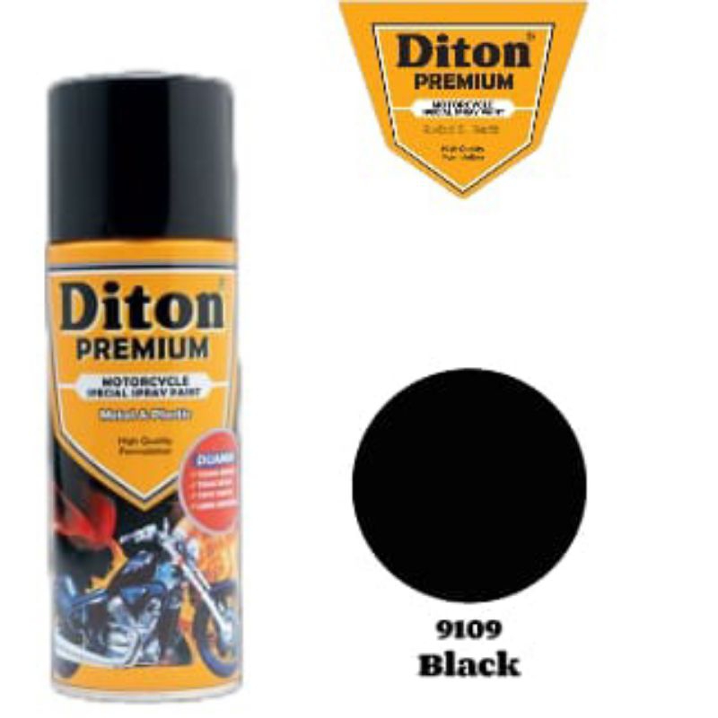 Jual cat spray pilok Diton Premium BLACK 9109 400CC Hitam Glosy 9109 ...