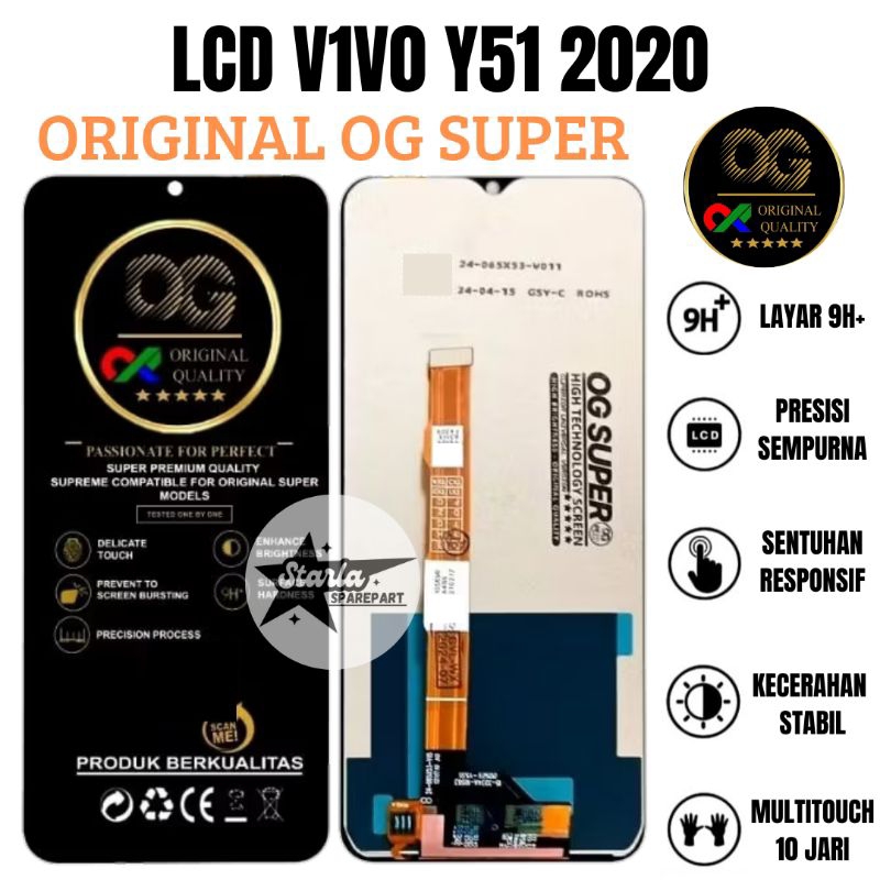 Jual LCD TOUCHSCREEN VIVO Y51 2020 Original OG SUPER GRATIS LEM+OBENG ...