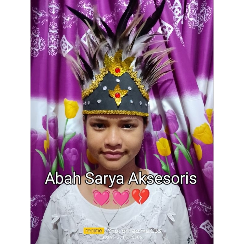 Jual mahkota bulu Dayak bisa untuk acara karnaval dan kartinian tarian ...