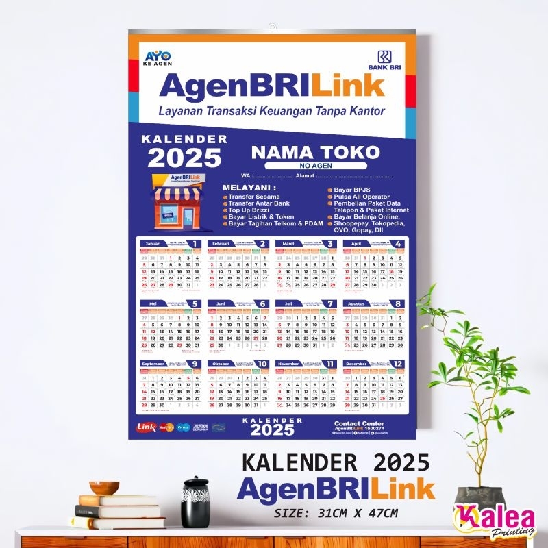 Jual Kalender Dinding 2025 Agen Brilink Custom Harga Grosir | Shopee ...