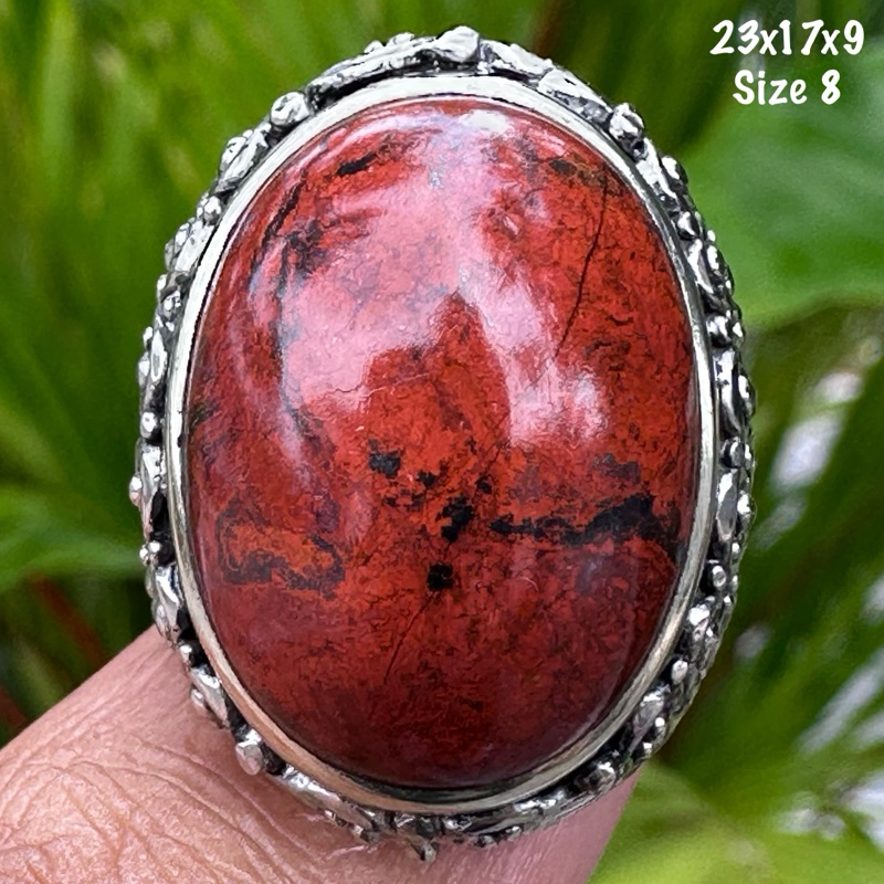 Jual Cincin Batu Akik Natural Badar Merah Nempel Magnet (asli alam ...
