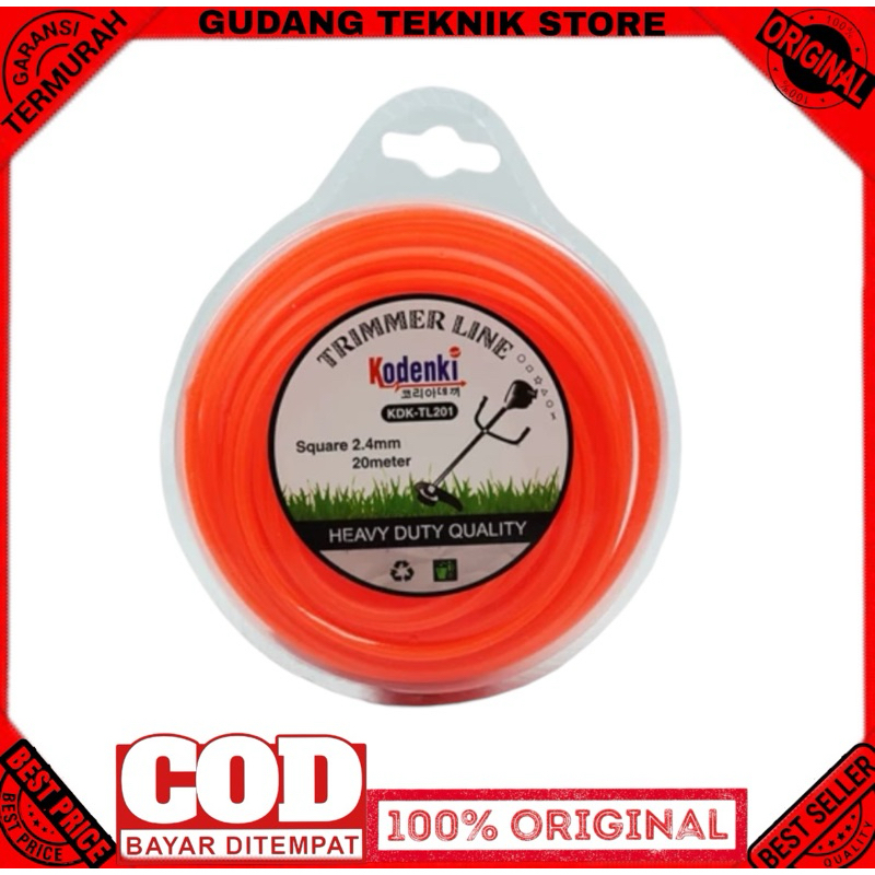 Jual Trimmer line senar mesin potong rumput kodenki Heavty duty class ...