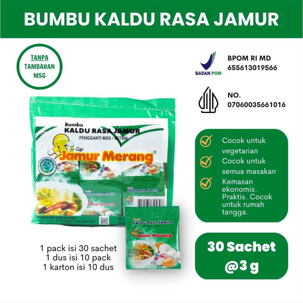 Jual Bumbu Kaldu Jamur Merang Alami Non MSG 1 Pack isi 30 Sachet Kaldu ...