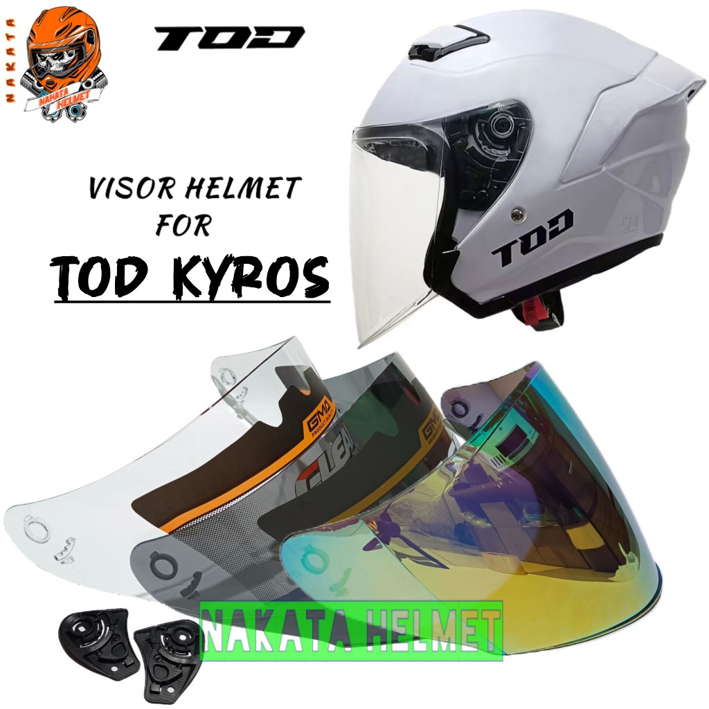 Jual Kaca helm TOD KYROS flat visor helmet tod kyros warna red gold ...