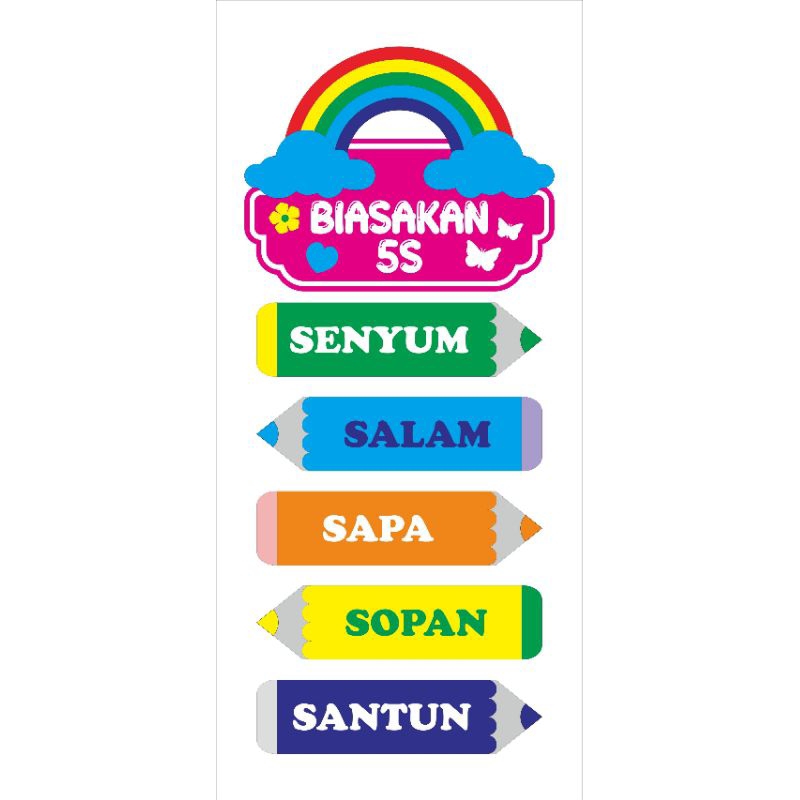 Jual 5s Senyum Salam Sapa Sopan Santun Hiasan dinding Flanel | Shopee Indonesia