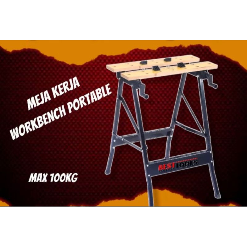 Jual Work bench / Meja kerja kayu fortable / Folding workbench | Shopee ...