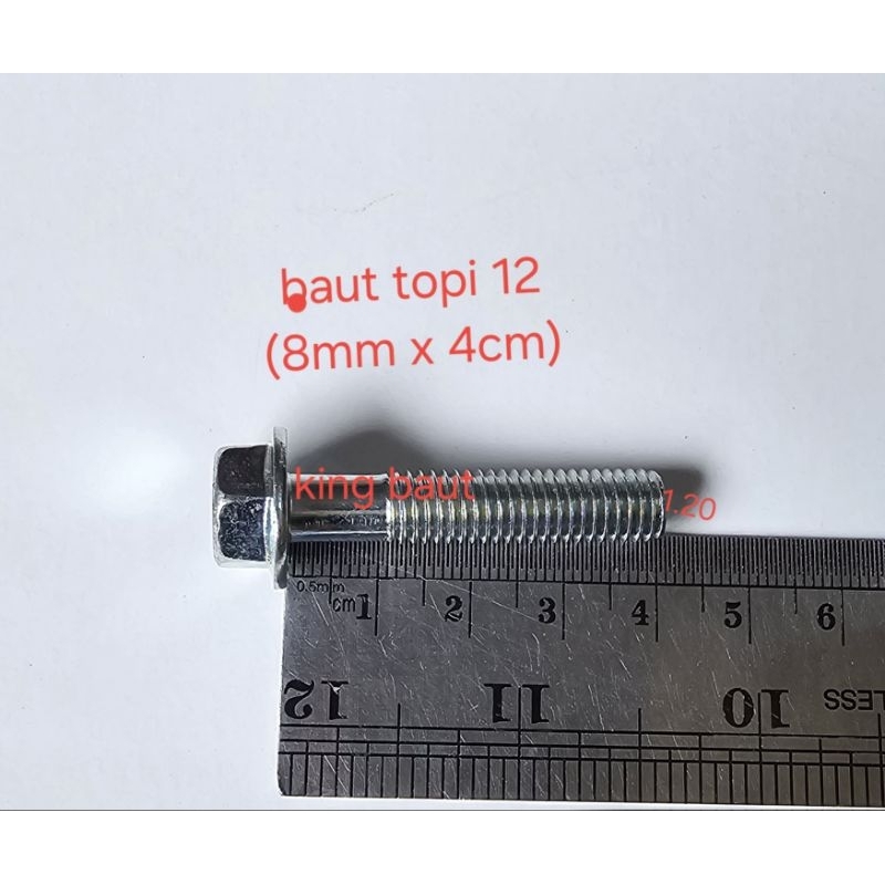 Jual Baut Topi 12 (m8) x 4cm flange bolt | Shopee Indonesia