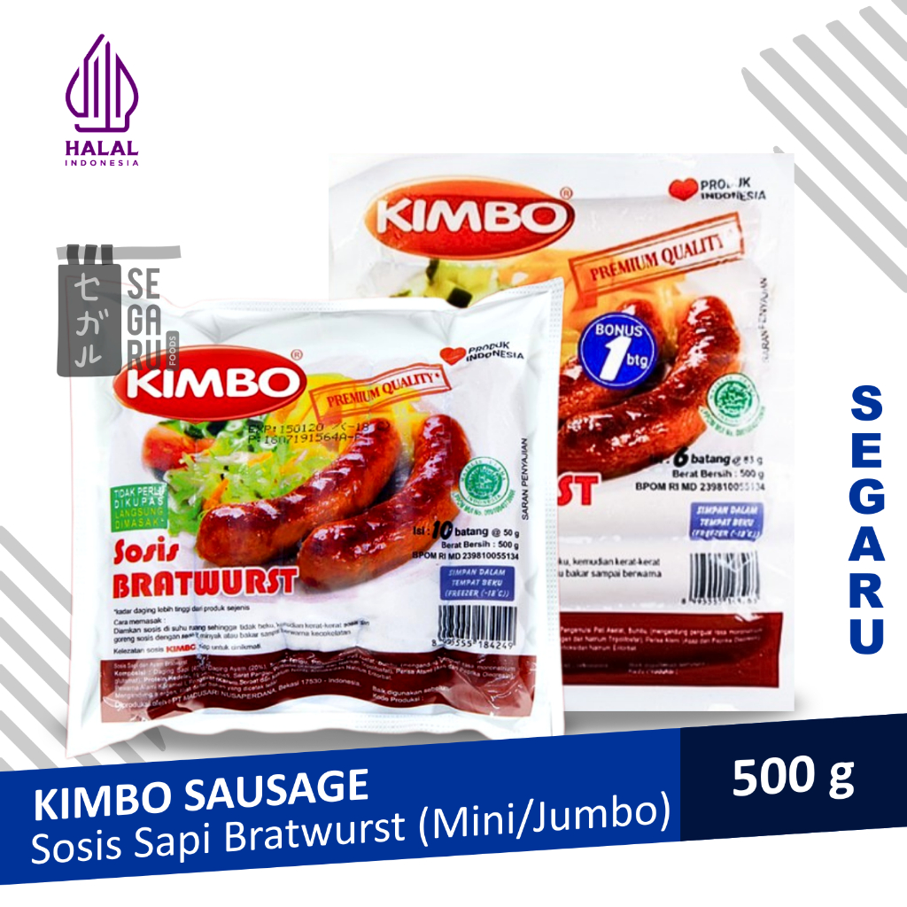 Jual KIMBO Sosis Sapi Bratwurst Original | Original Beef Sausage 500 ...