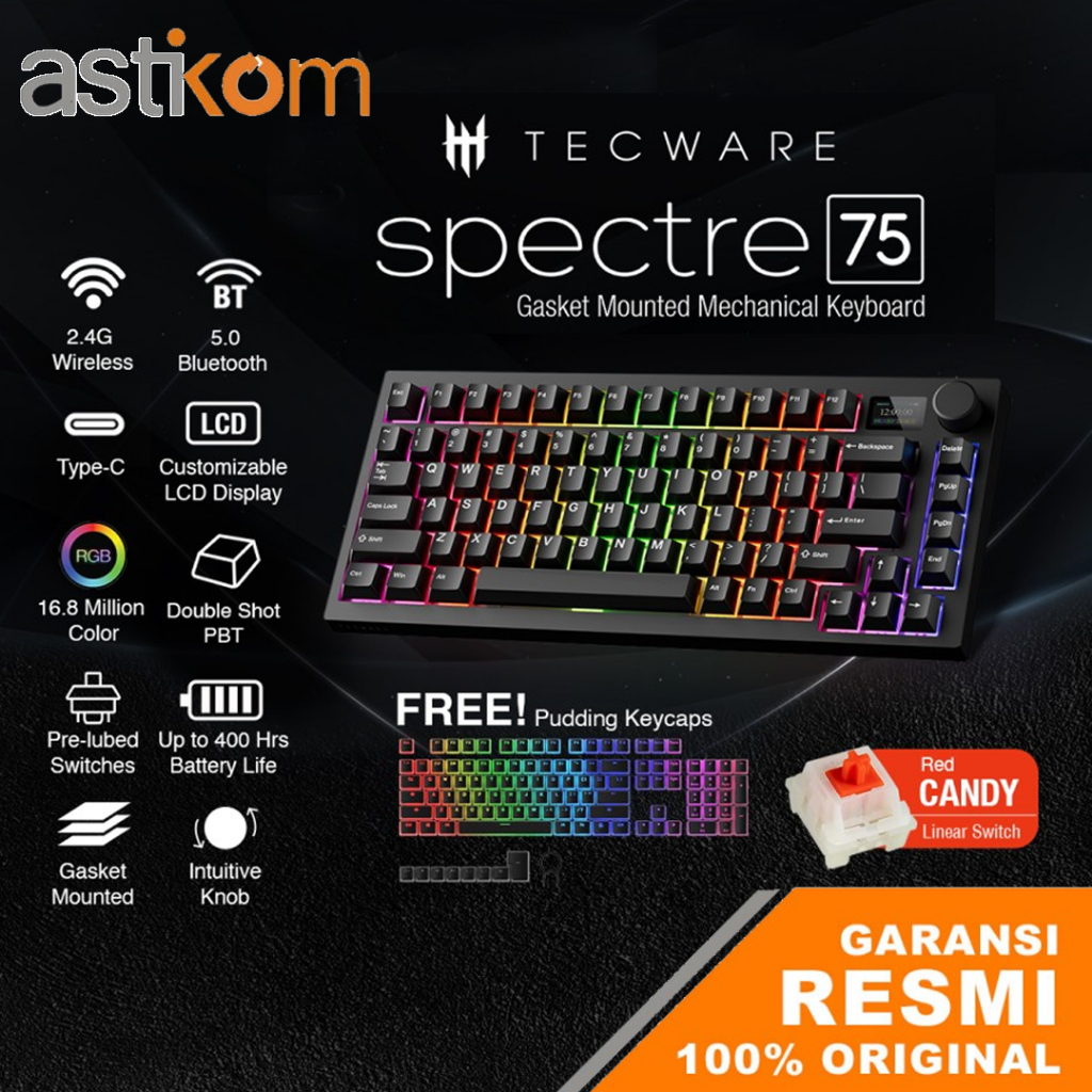 Jual Keyboard Gaming Mechanical TECWARE SPECTRE 75 Gasket Mounted ...