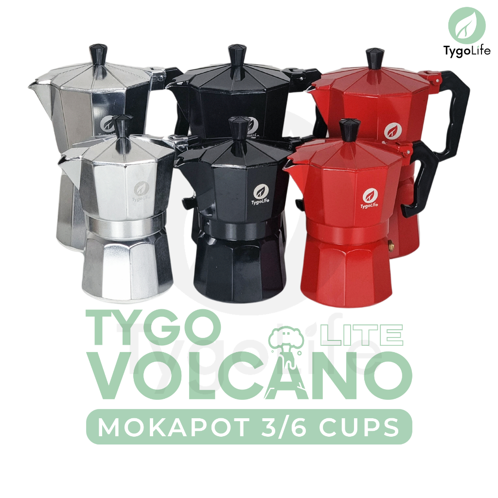 Jual TYGO VOLCANO LITE MOKA POT 3 / 6 CUPS COFFEE ESPRESSO MAKER 150ML ...