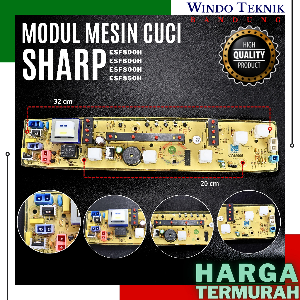 Jual MODUL PCB MESIN CUCI SHARP ES-F800H ES F800H / ESF800H ESF850H / B ...