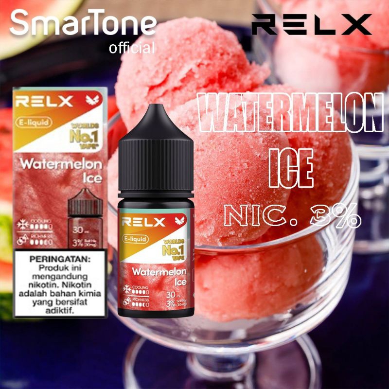Jual RELX LIQUID WATERMELON ICE / SEMANGKA 30ML 30MG SALTNIC SERIES ...