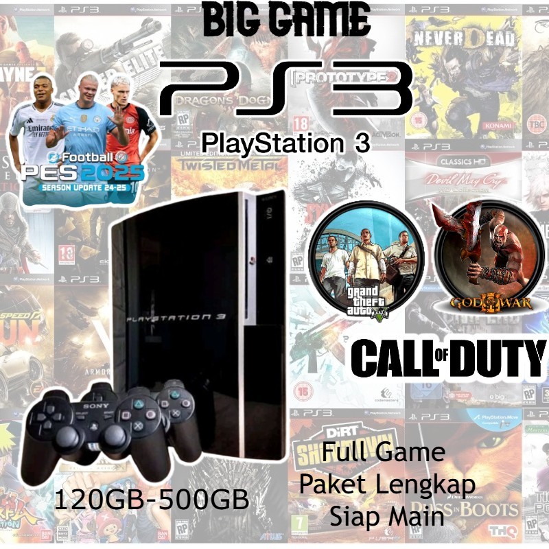 Jual PS3 FAT Playstation FIRMWARE CFW TERBARU HDD 500GB Full Games ...