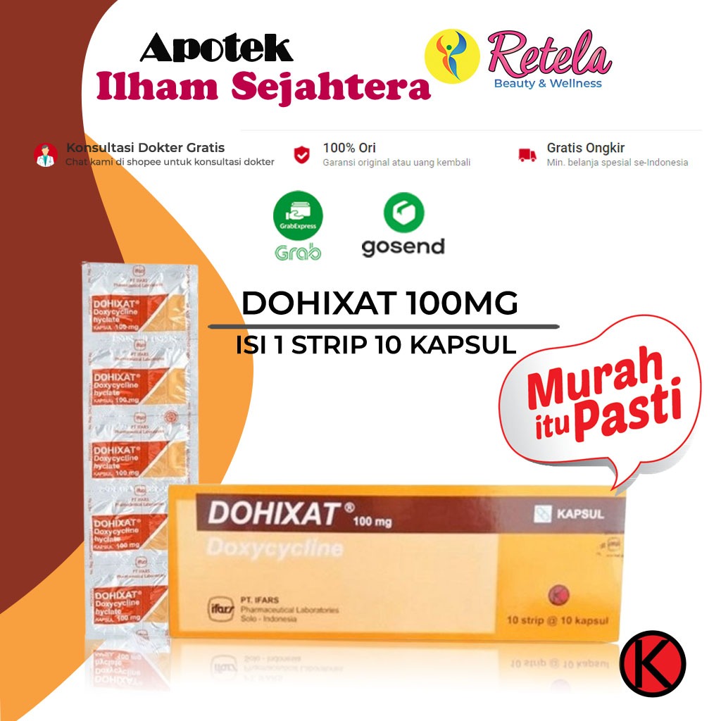 Jual DOHIXAT 100MG 1 STRIP 10 KAPSUL /DOXYCYCLINE 100 MG | Shopee Indonesia Jual DOHIXAT 100MG 1 STRIP 10 KAPSUL /DOXYCYCLINE 100 MG | Shopee Indonesia