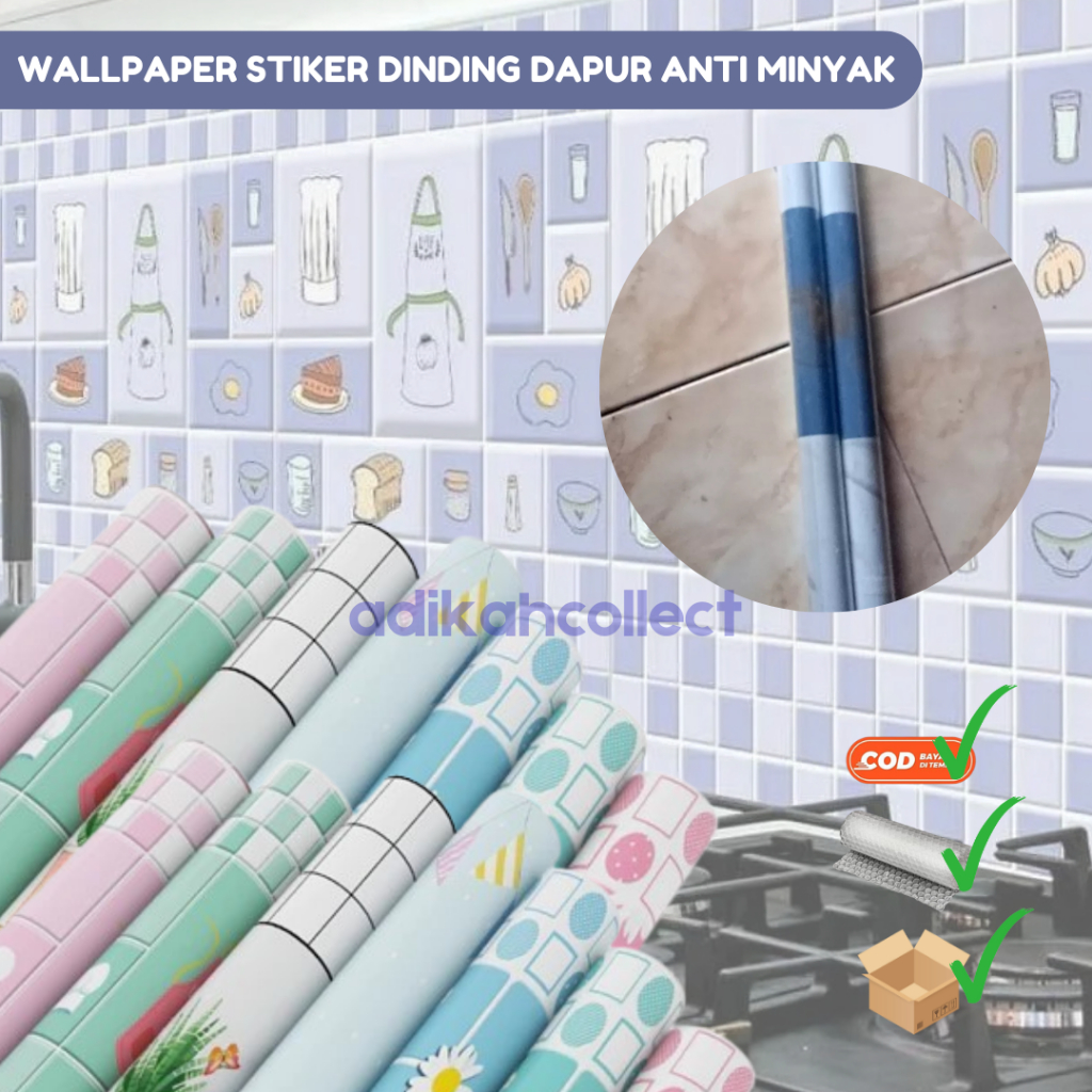 Jual AC - Wallpaper Sticker Dinding Dapur Anti Minyak Anti Panas PVC ...