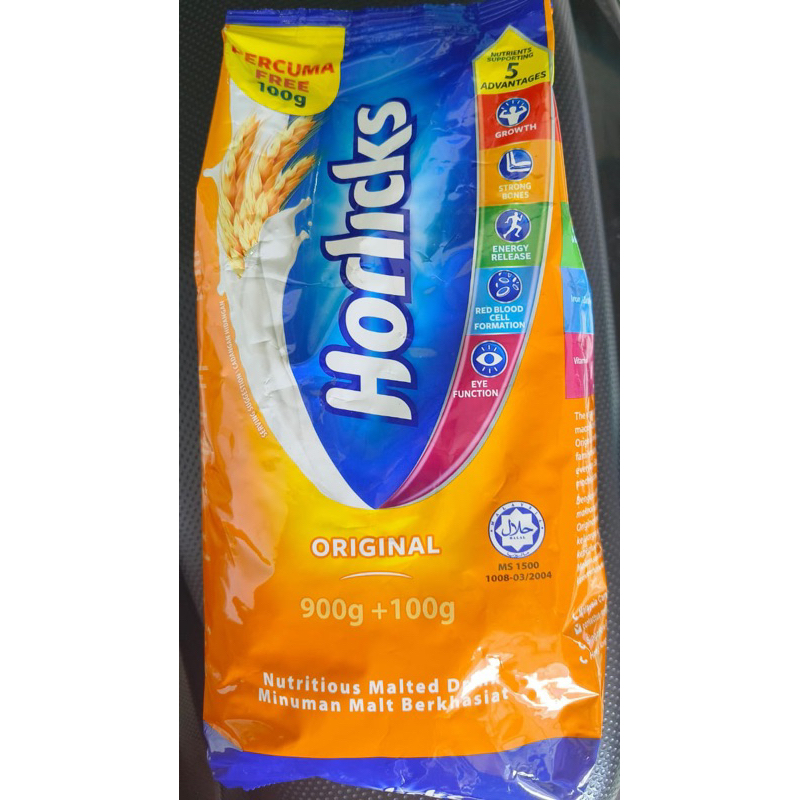 Jual Horlicks Original 900gr + 100gr / 900gr Nutritious Malted Drink ...