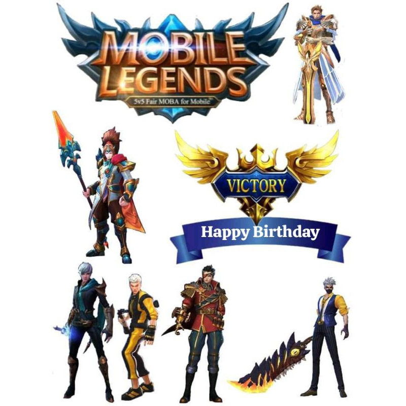 Jual Part 2 | Topper MOBILE LEGENDS Birthday Custom Nama/ Hiasan Cake ...