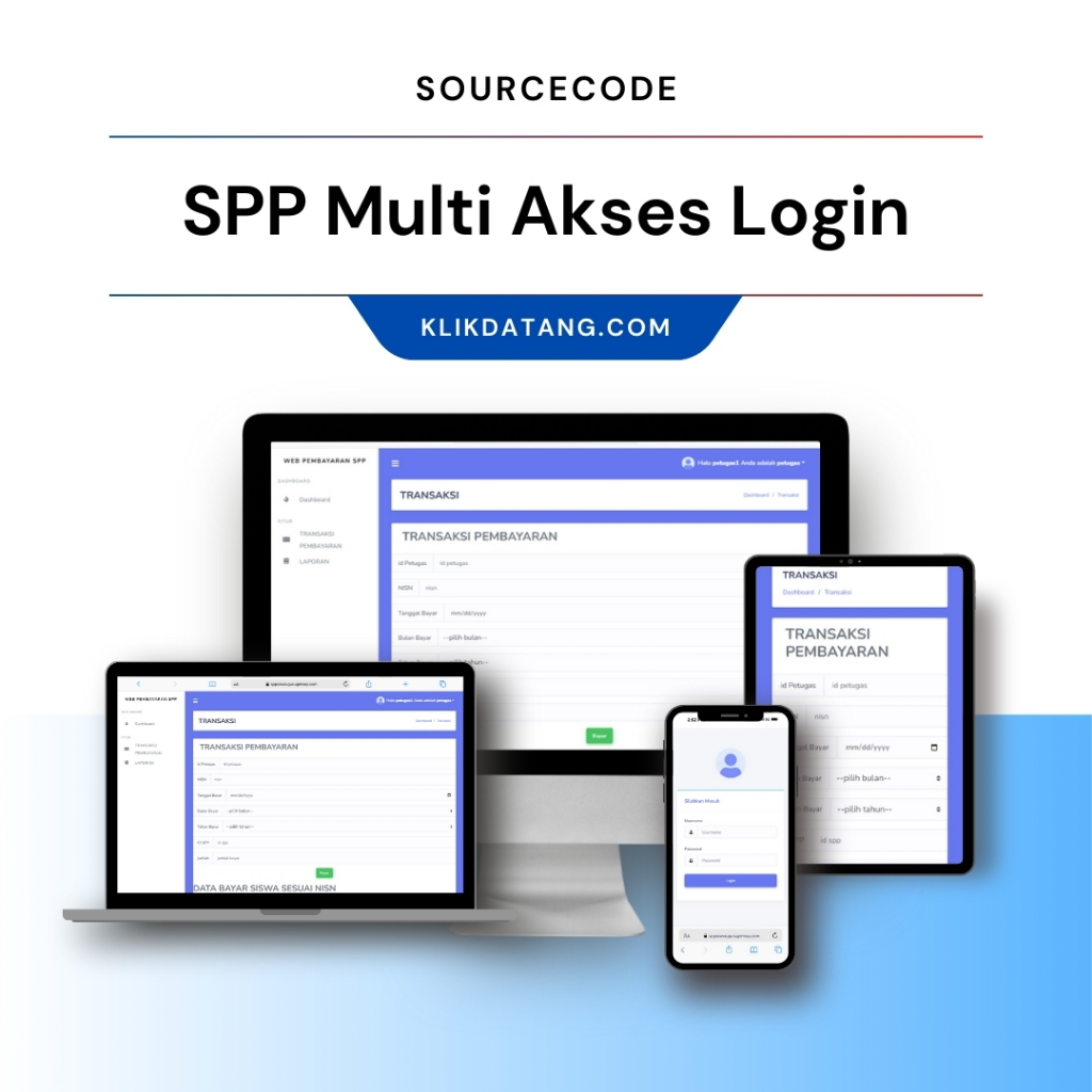 Jual Aplikasi SPP Multi Login Akses Admin Petugas Siswa Sourcecode Website | Shopee Indonesia