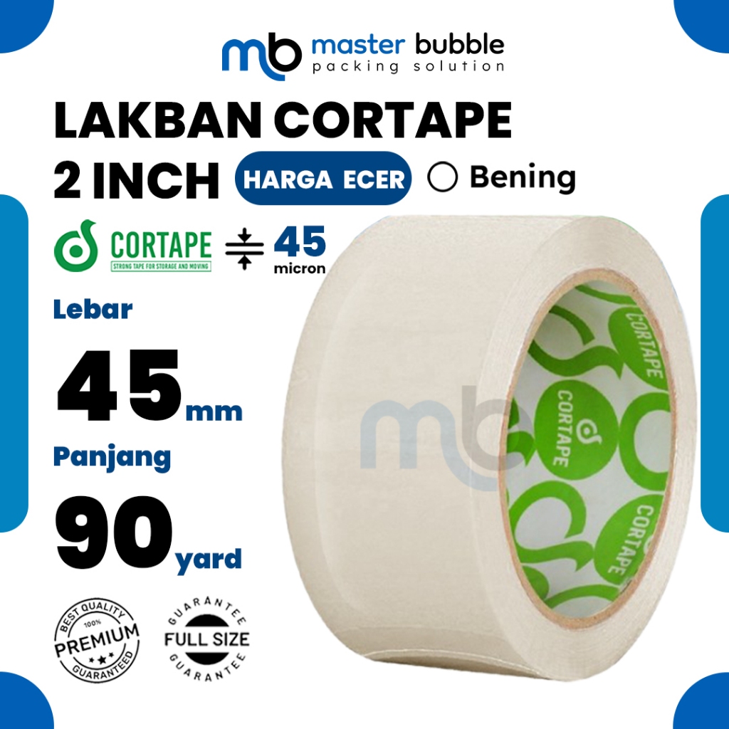 Jual Lakban Selotip Isolasi Polos Bening 2 inch 45 mm x 90 yard Premium Cortape Harga Ecer ...