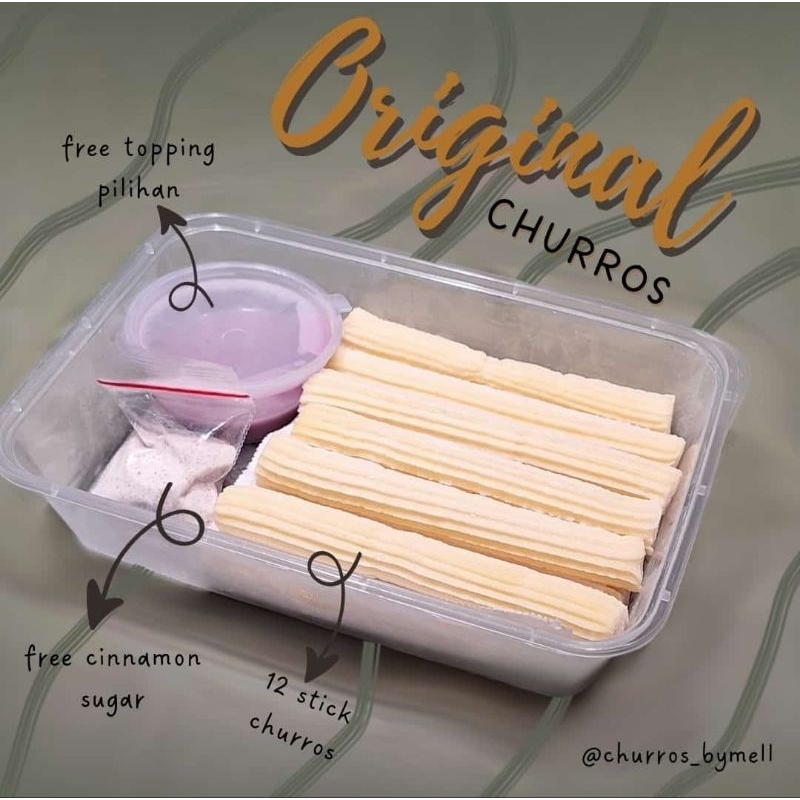 Jual CHURROS FROZEN ORIGINAL (15pcs++) dg cinnamon sugar dan cocolan ...