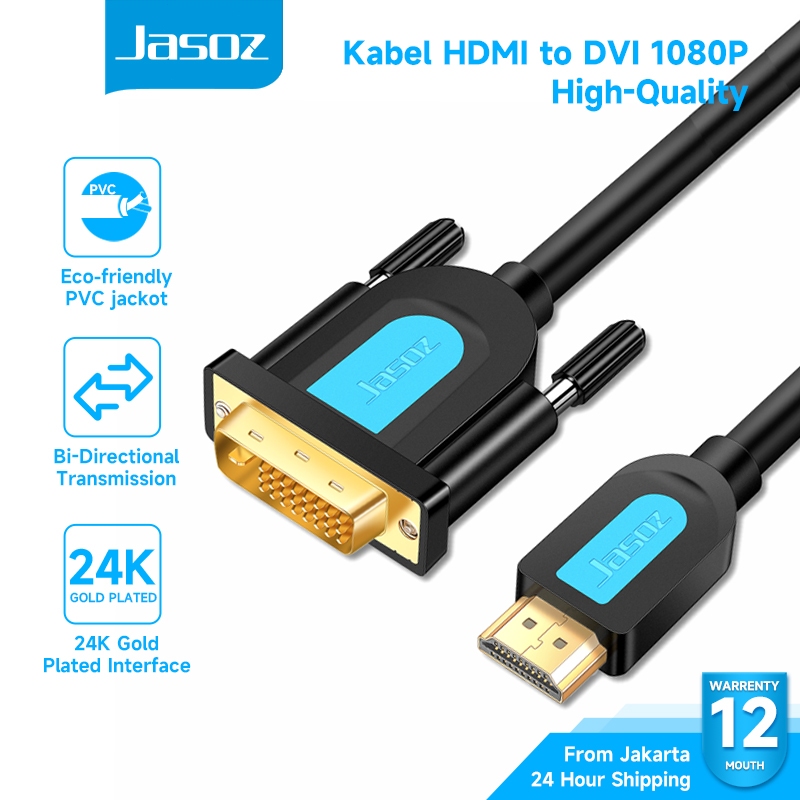 Jual Jasoz HDMI to DVI Kabel Dvi-D 24+1 Male Support 1080P Compatible ...