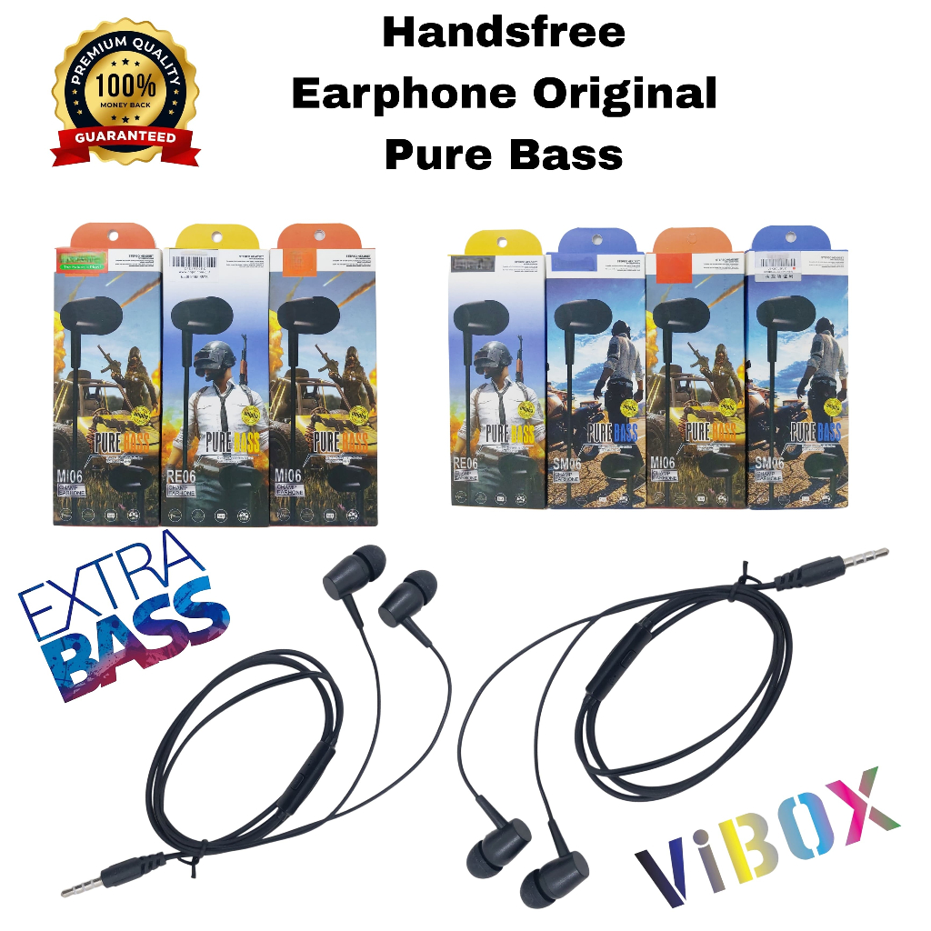 Jual Handsfree Earphone JB-06 Pure Bass Original Hi-Res Sound For 3.5mm ...
