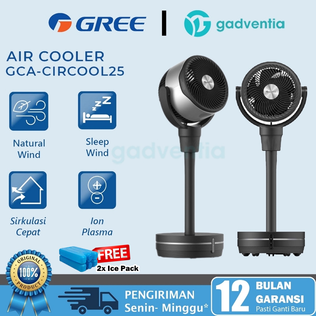 Jual GREE Circulation Air Cooler Kipas Angin Stand Fan Generator Ion ...
