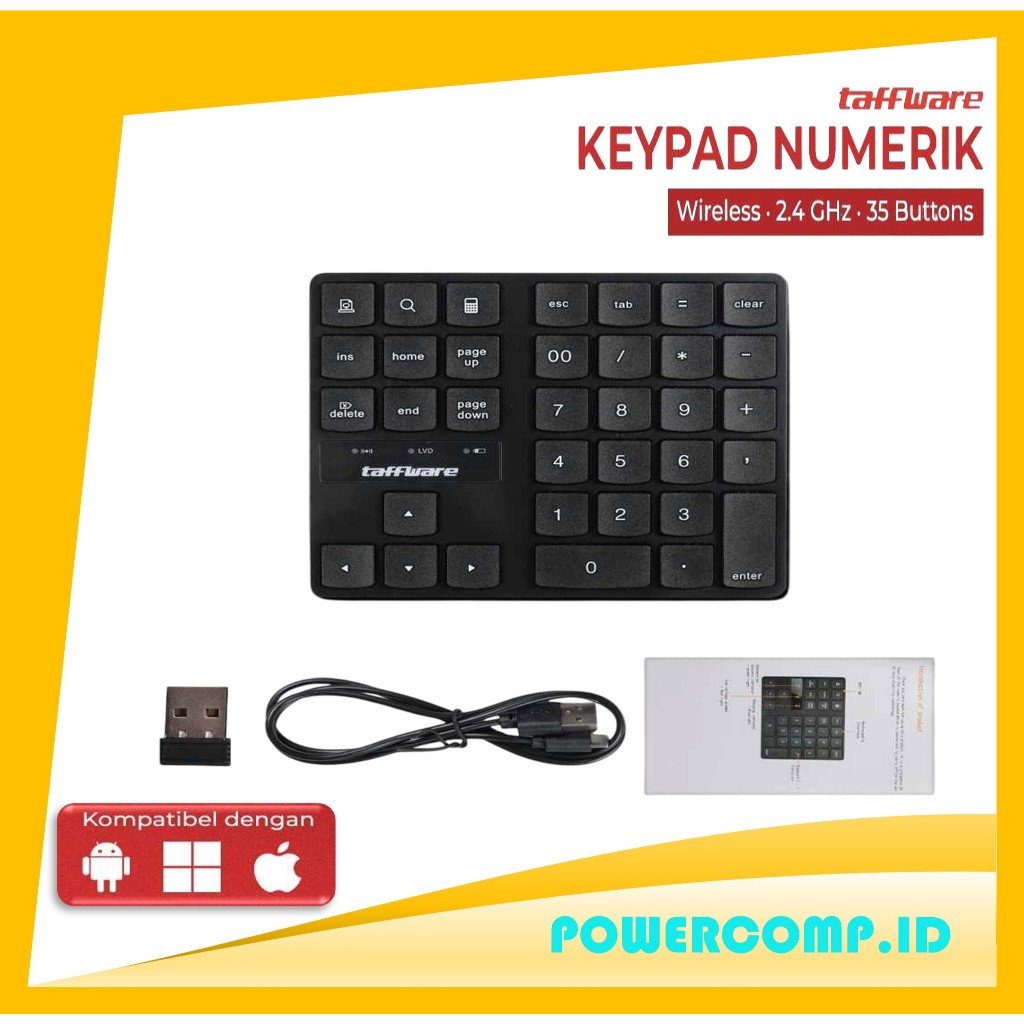 Jual Taffware R57 Keyboard Numeric Wireless 2.4GHz Keyboard USB Numeric – Wireless Number Pad ...