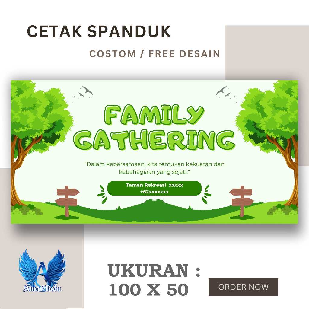 Jual Cetak Spanduk ,Banner FAMILY GATHERING Ukuran 100X50 cm Bisa ...