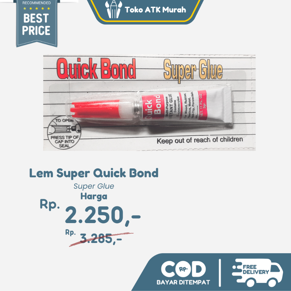 Jual LEM SUPER GLUE MERK QUICK BOND Net 3g | Shopee Indonesia