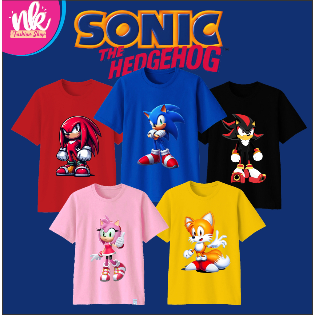 Jual Kaos SONIC THE HEDGEHOG Non Official KARAKTER | FREE NAMA | Anak ...