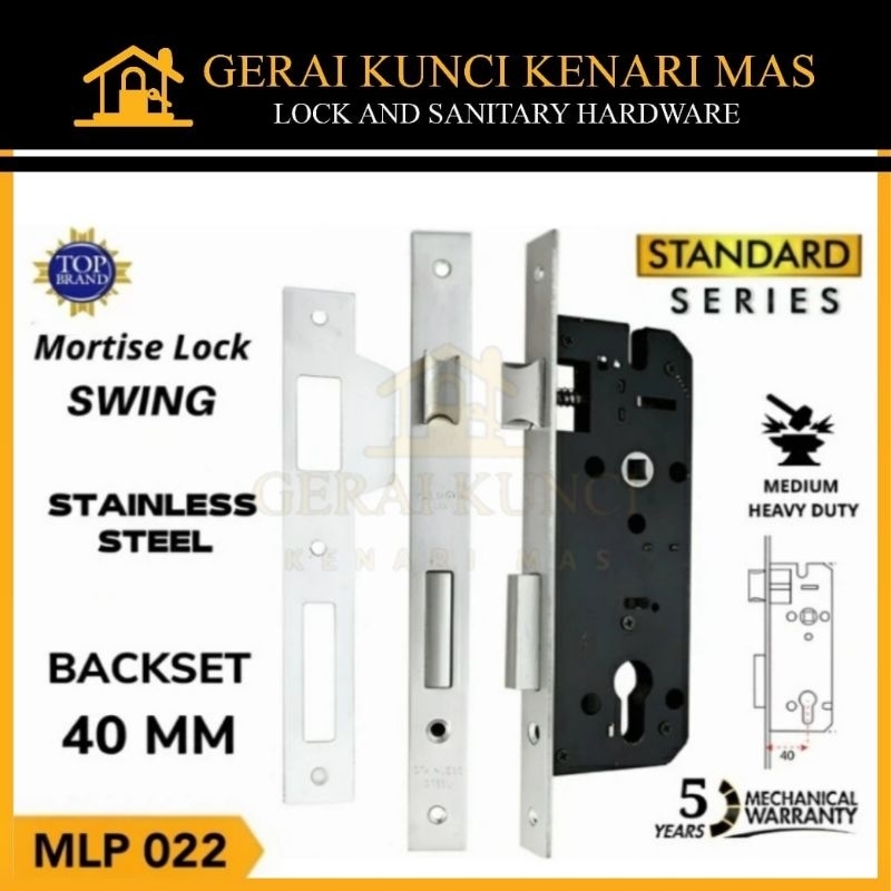 Jual PALOMA Mortise Lock Body Kunci Pintu 40mm Swing Lockcase Stainless ...