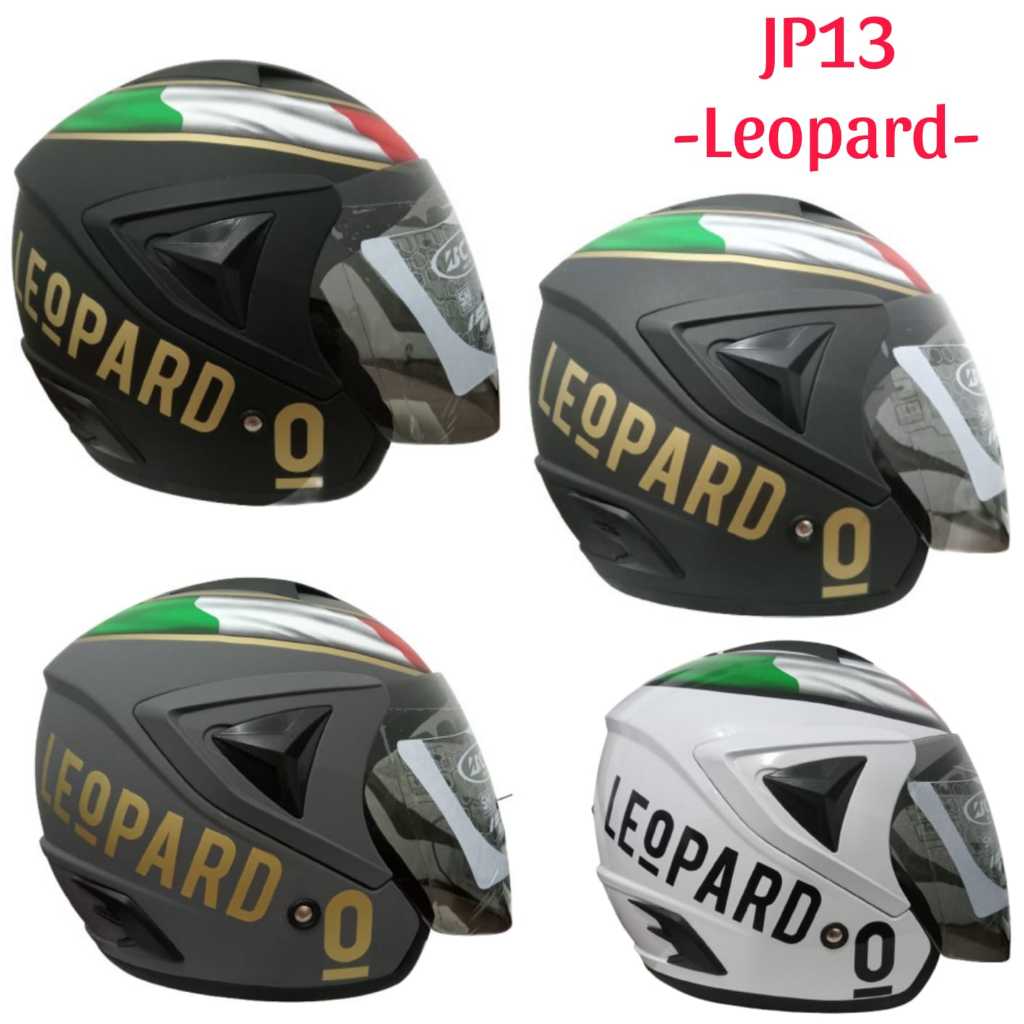 Jual HELM HALFACE JP13 MOTIF LEOPARD / ACH / BCX | Shopee Indonesia