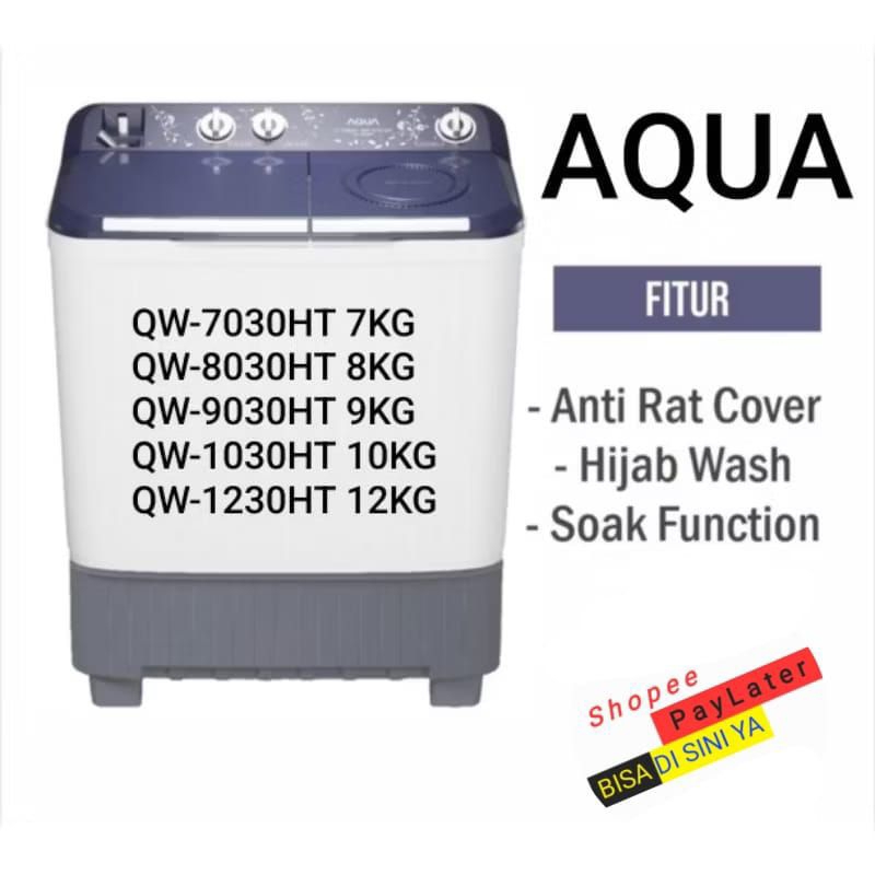 Jual MESIN CUCI AQUA 2 TABUNG MANUAL HIJAB 7030HT | 8030HT | 9030HT ...