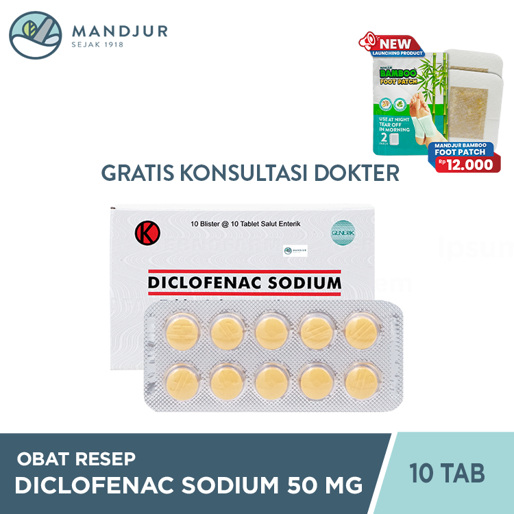 Jual Diclofenac Sodium / Natrium Diklofenak 50 Mg Strip Isi 10 Tablet | Shopee Indonesia