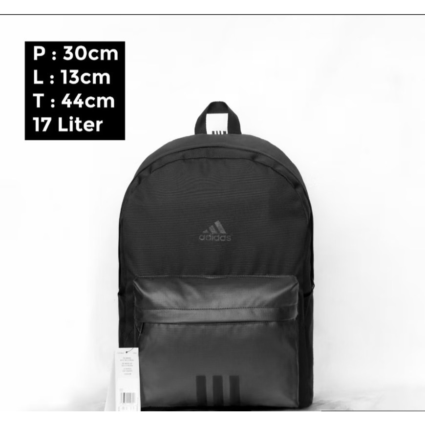 Jual TAS RANSEL ADIDAS BASIC LOGO STRIPE BLACK ORIGINAL BLACK BACKPACK ...