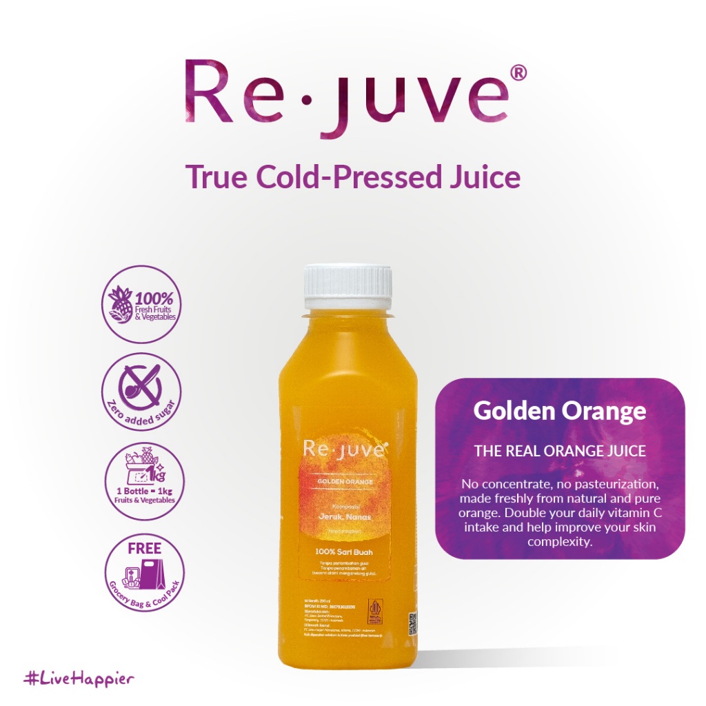 Jual Re.juve Jkt - Golden Orange 435 ml (Cold-Pressed juice/ jus ...