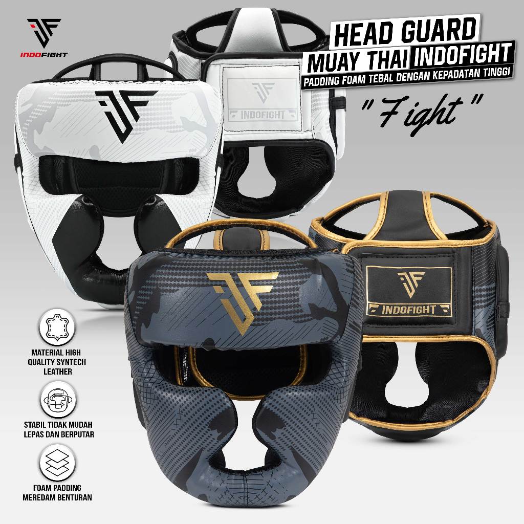 Jual Head Guard Boxing Muay Thai Indofight, Helm Pelindung Kepala Muay ...