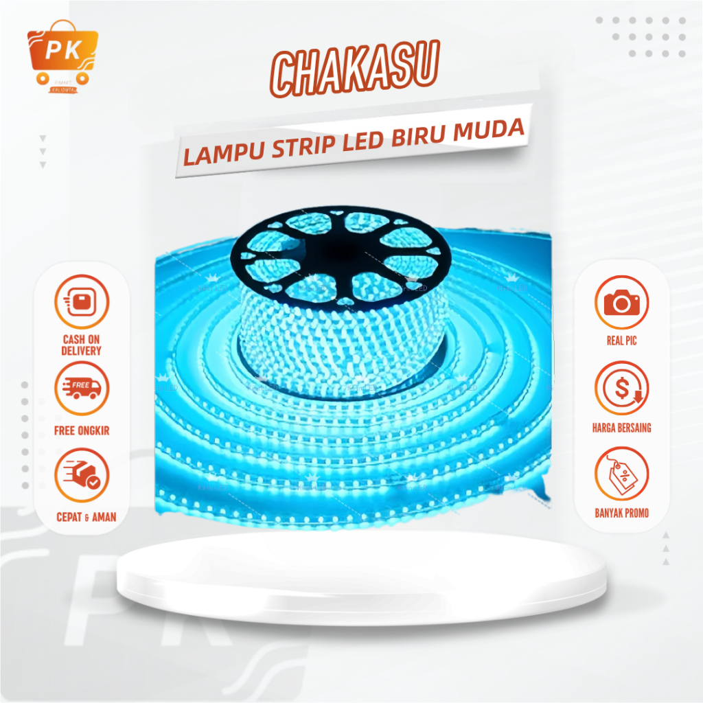 Jual Lampu Led Strip Selang Outdoor Warna Biru Muda Hitungan Per Meter ...