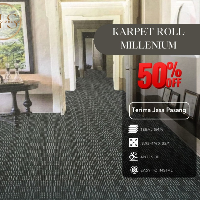 Jual KARPET LANTAI ROLL MILLENIUM TEBAL 5mm | KARPET KANTOR/HOTEL ...