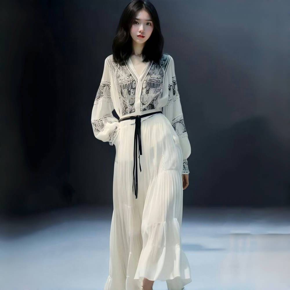 Jual Dress batik Putih Cottagecore Dress Korea Style Import Premium ...