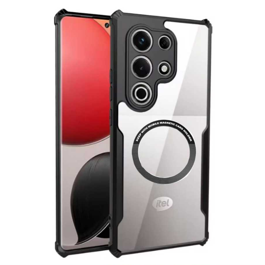 Jual Promo Casing ITEL S25 Ultra MAGSAFE Bumper Magnetic Armor Fuze Transparan Clear Armor ...