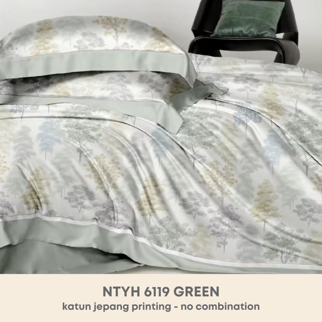 Jual KATUN JEPANG - NTYH 6119 GREEN ( SPREI SET ONLY / + BEDCOVER ...