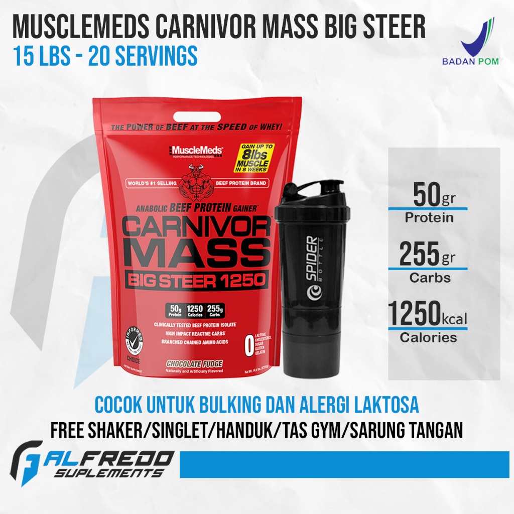 Jual Musclemeds Carnivor Mass 15 Lbs Big Steer Beef Susu Protein Gainer ...