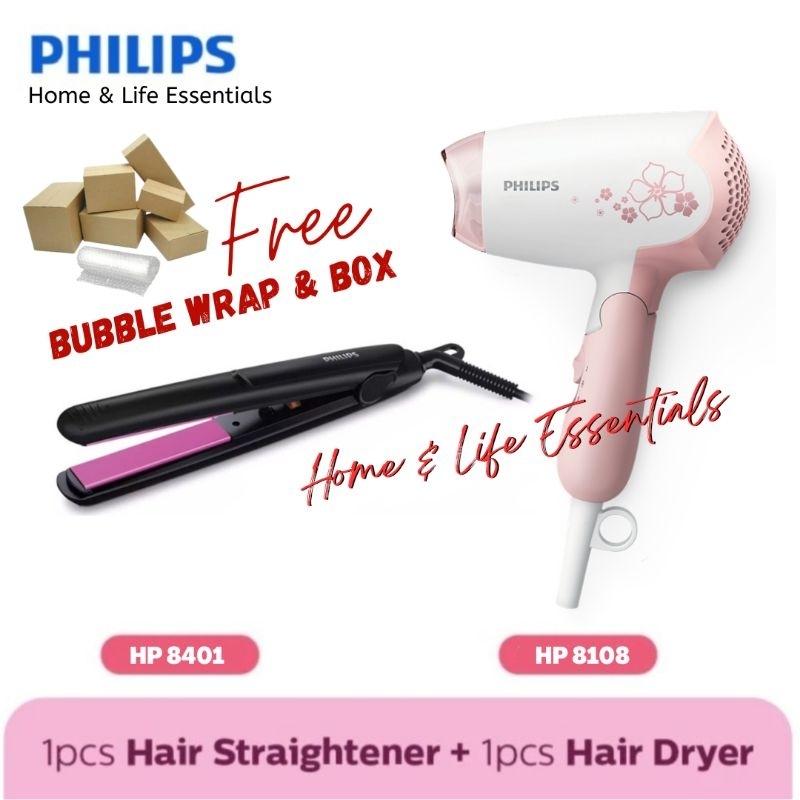 Jual Philips Beauty Set (Hairdryer HP8108 + HP8401 Catok Rambut Philips ...